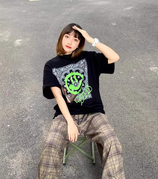 S.view 22S S Original Cashew Flower & Graffiti Smiley Face Print Short ...